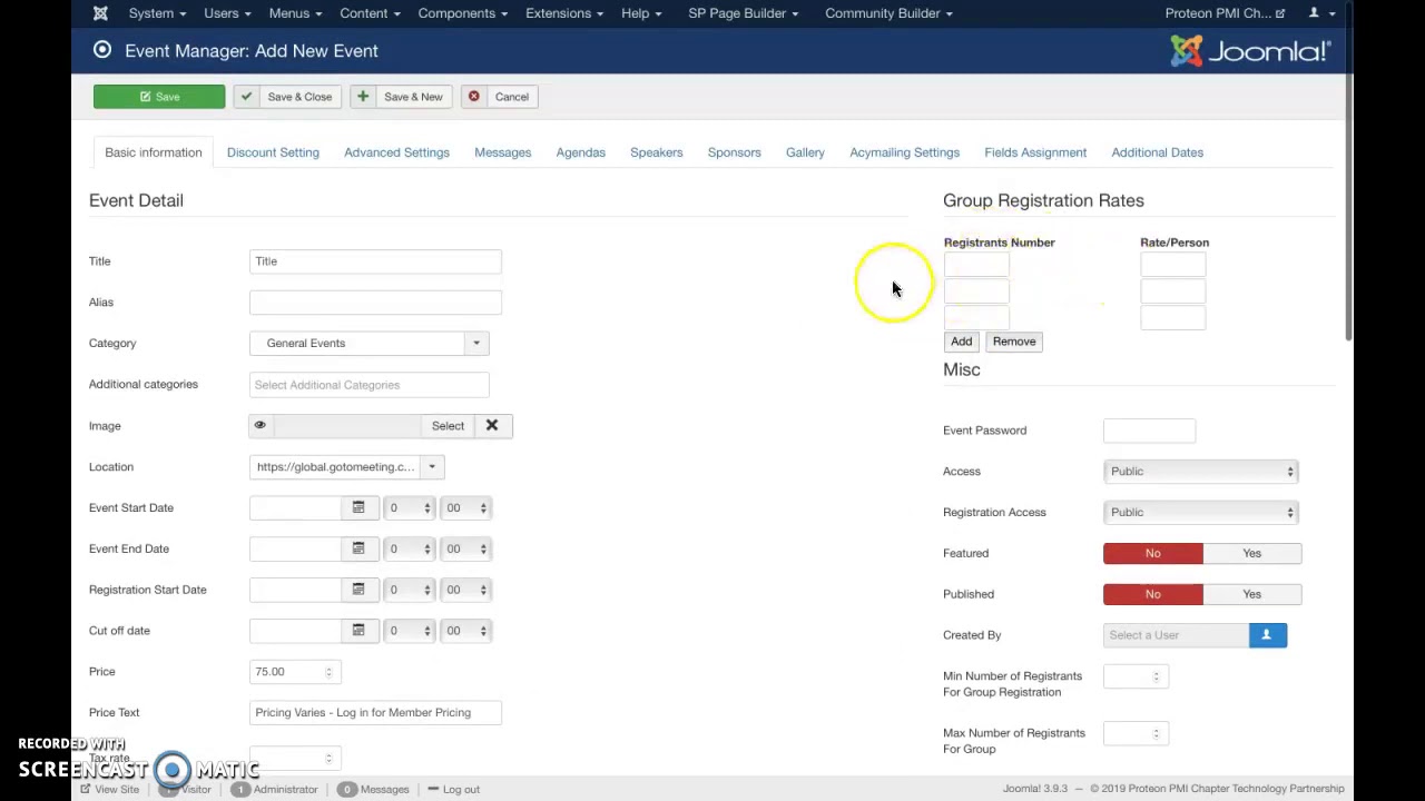 Basics of Creating an Event in Event Booking - YouTube