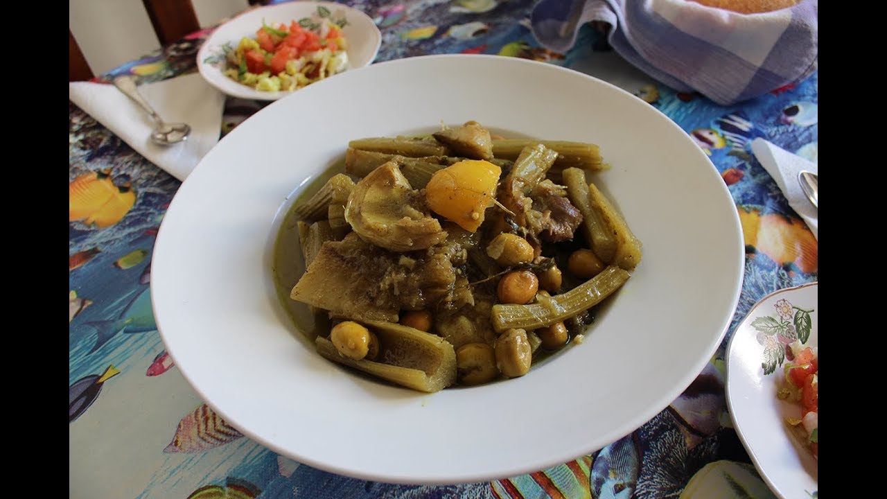 Plat du kharchouf et artichauts - YouTube