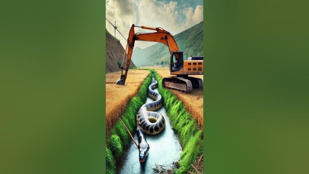 The excavator digging see the snake #shorts #excavator #truck - YouTube