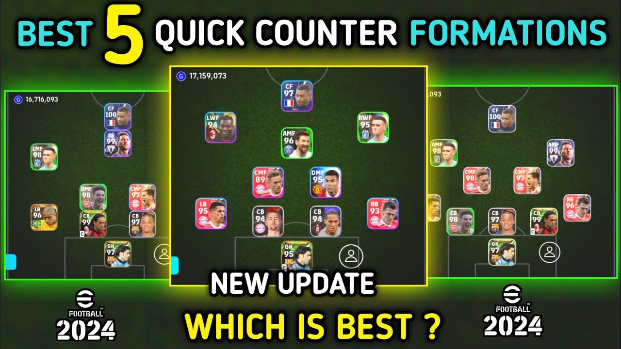 Best quick counter formations in efootball 2024 | counter attacking ...