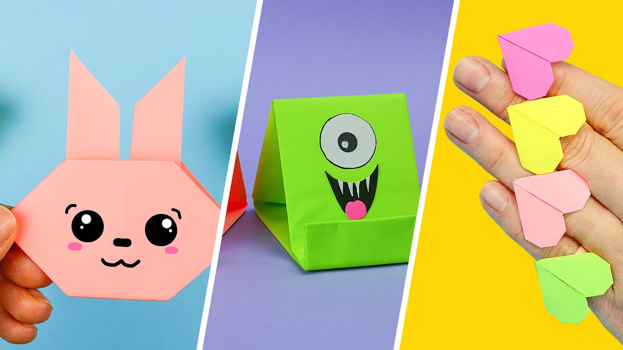 3 DIY Paper Craft Ideas - Easy Origami - Lavoretti con la carta - YouTube