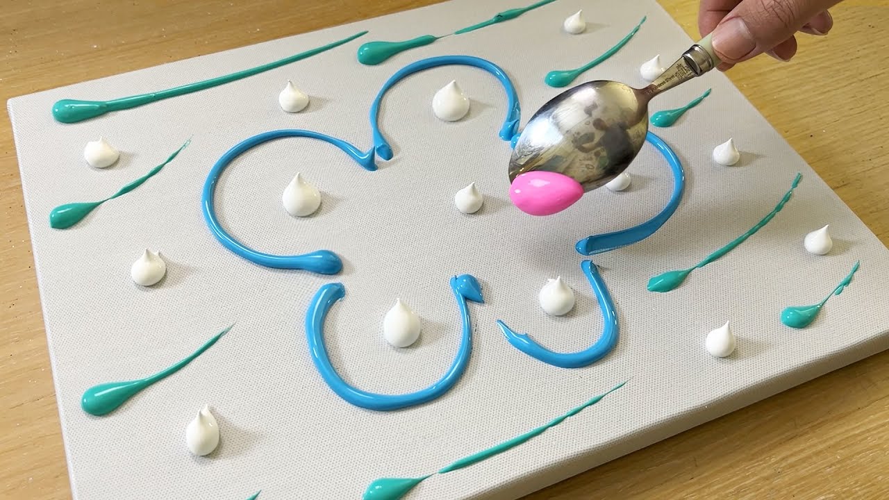 Spoon Painting Techniques / Acrylic Painting - YouTube
