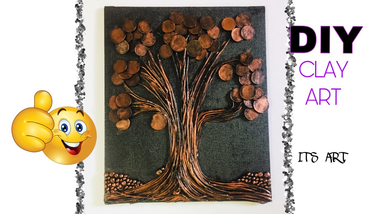 Tree mural using coins/home decor /clay mural/coin craft/craft from ...
