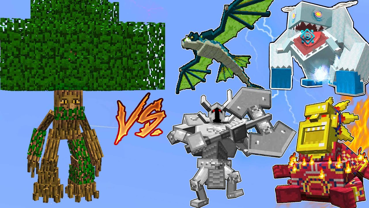 Ent (Monster Tree) Vs. Mowzie’s Mobs Mod in Minecraft - YouTube