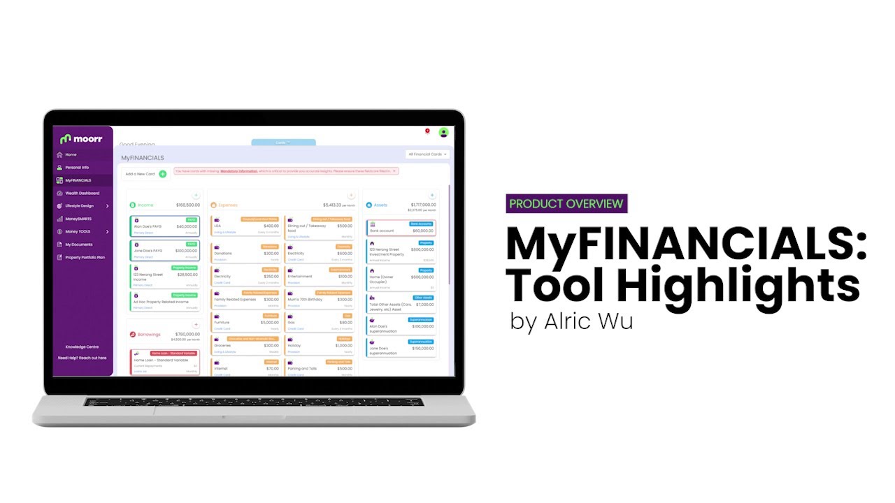 MyFINANCIALS on Moorr: Tool Highlights - YouTube