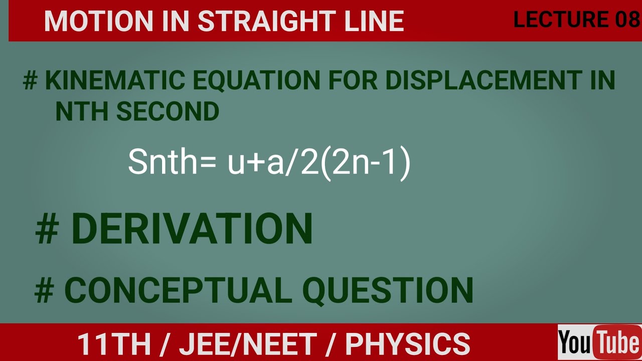 Class 11th, Chapter 2 physics MOTION IN 1D #kinematic equation #JEE # ...