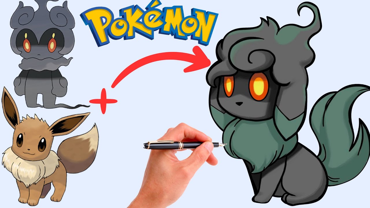 Comment Dessiner la FUSION de MARSHADOW et ÉVOLI (Eevee) | Pokémon ...