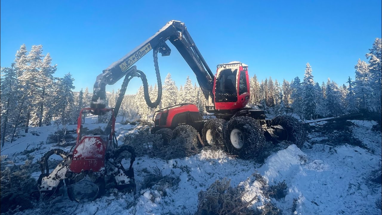 Komatsu 931XC hogger fin skog på Gol i Hallingdal. - YouTube