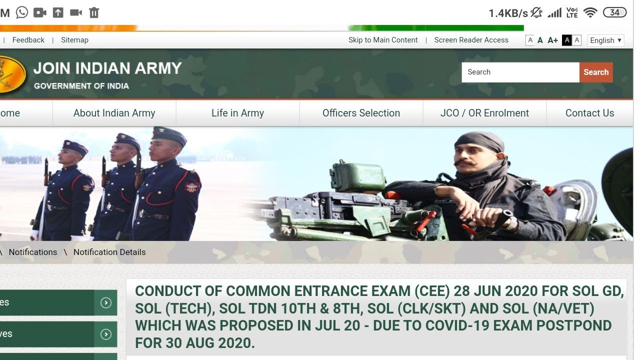Army written exam new official date 2020 | Army Written Test 2020 ...