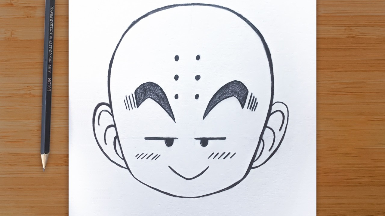 HOW TO DRAW KRILLIN Step by Step Easy with Pencil - Dragon Ball Z - YouTube
