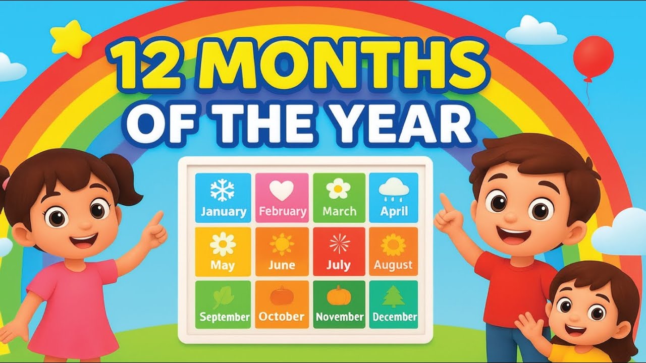 Months of the Year for Kids Learn 12 Months Name–Kiduzo - YouTube