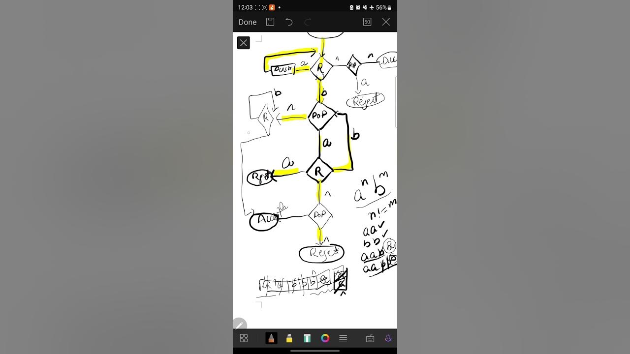 PDA for non regular languages part 2 - YouTube