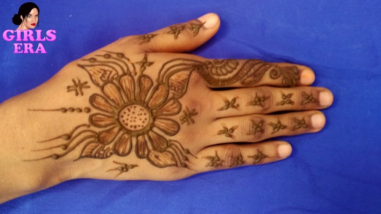 Easy and Simple Flower Back Hand Mehndi Design l Girls Era - YouTube