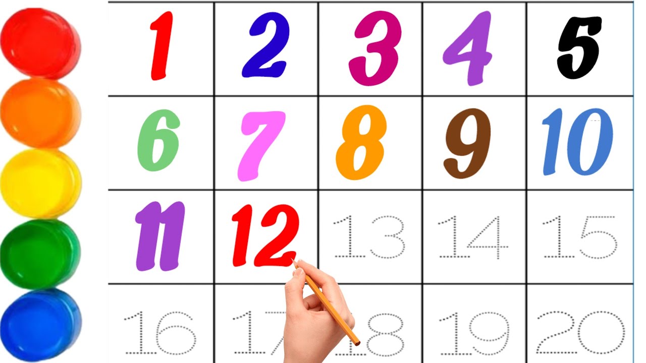 123 Number | 123 Number Names | 1 To 20 Numbers | 123 learning for kids ...