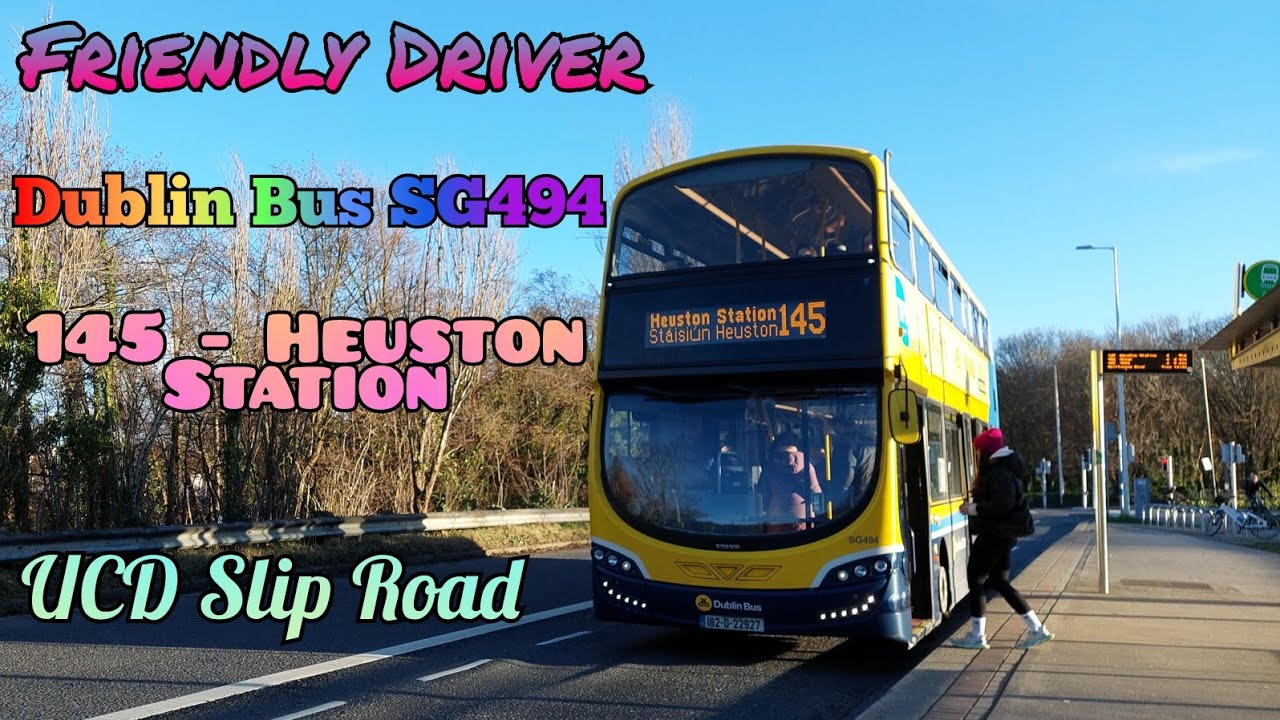 *Friendly Driver* Dublin Bus SG494 departing UCD Slip Road on a 145 to ...