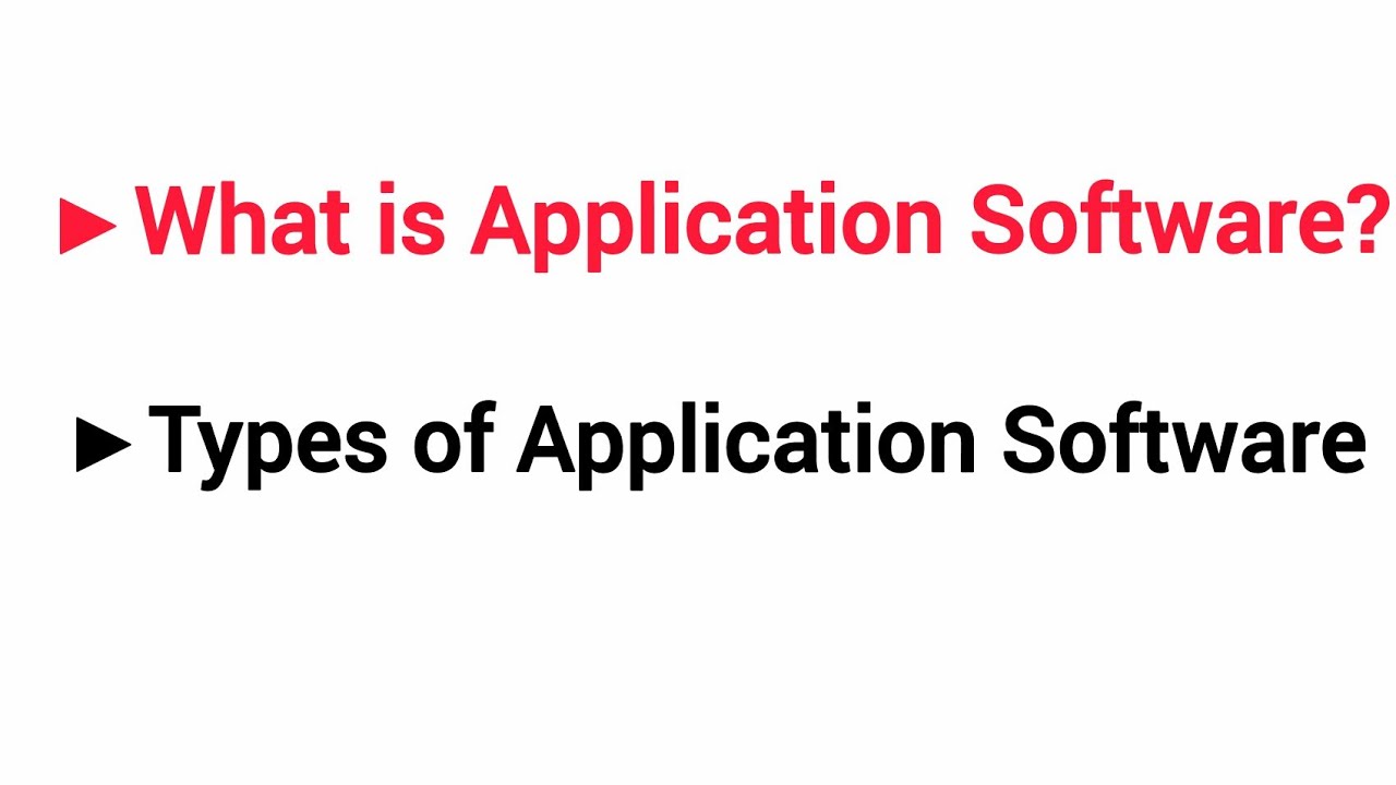 What is Application Software || Types of Application Software - YouTube