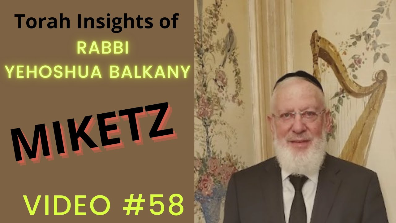 Torah Insights of Rabbi Balkany: Miketz (Video #58) - YouTube
