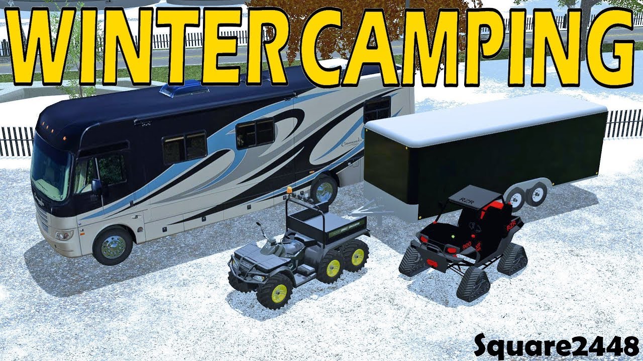 Farming Simulator 17 | Winter Camping | RV | New Tracked RZR | Fire ...