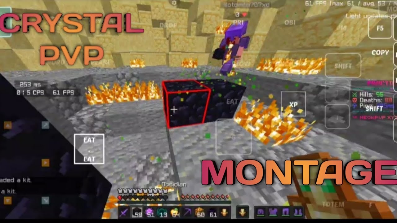 CRYSTAL PVP MONTAGE || pojav launcher (Touch Control) - YouTube