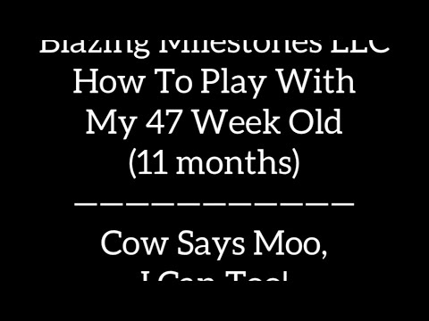 How To Play With My 47 Week Old//11months//Cow Says Moo//Blazing ...