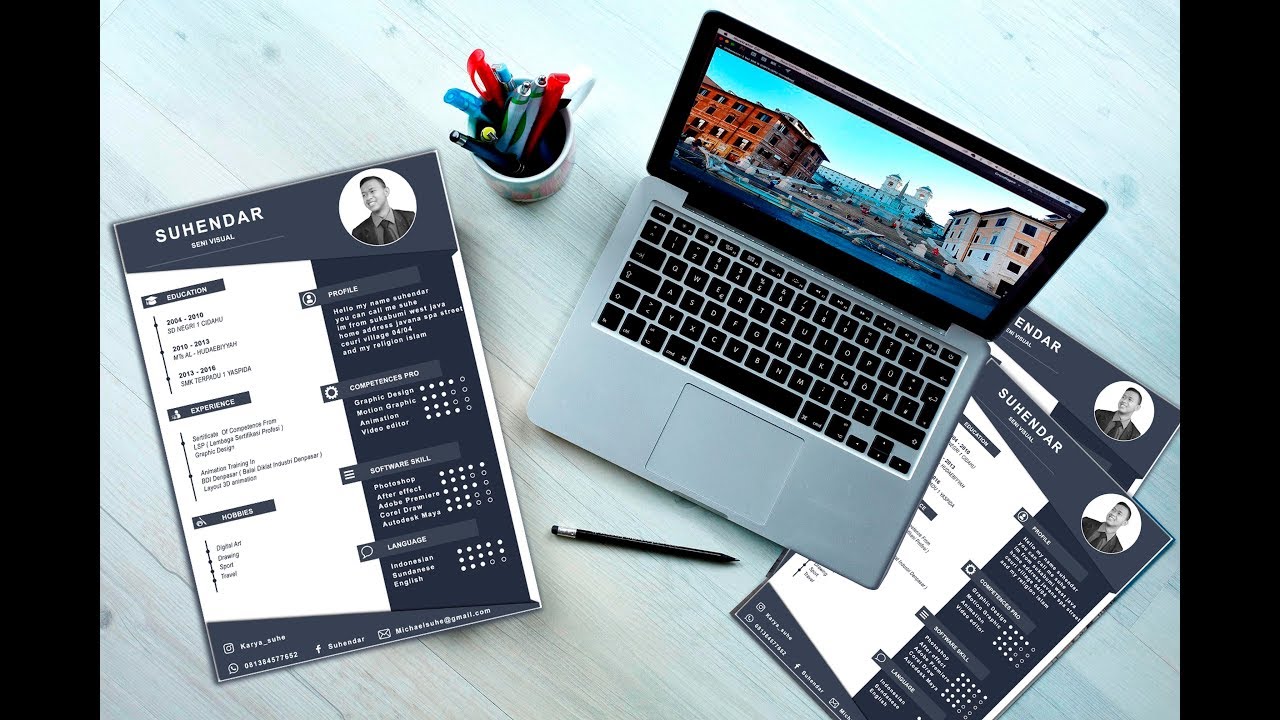 step by step membuat CV - tutorial photoshop - YouTube