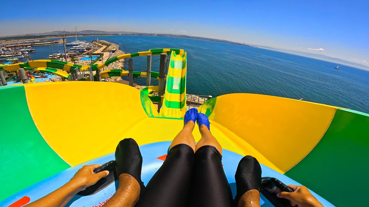 Master Blaster Water Slide at Marina Aquapark Istanbul [POV] - YouTube