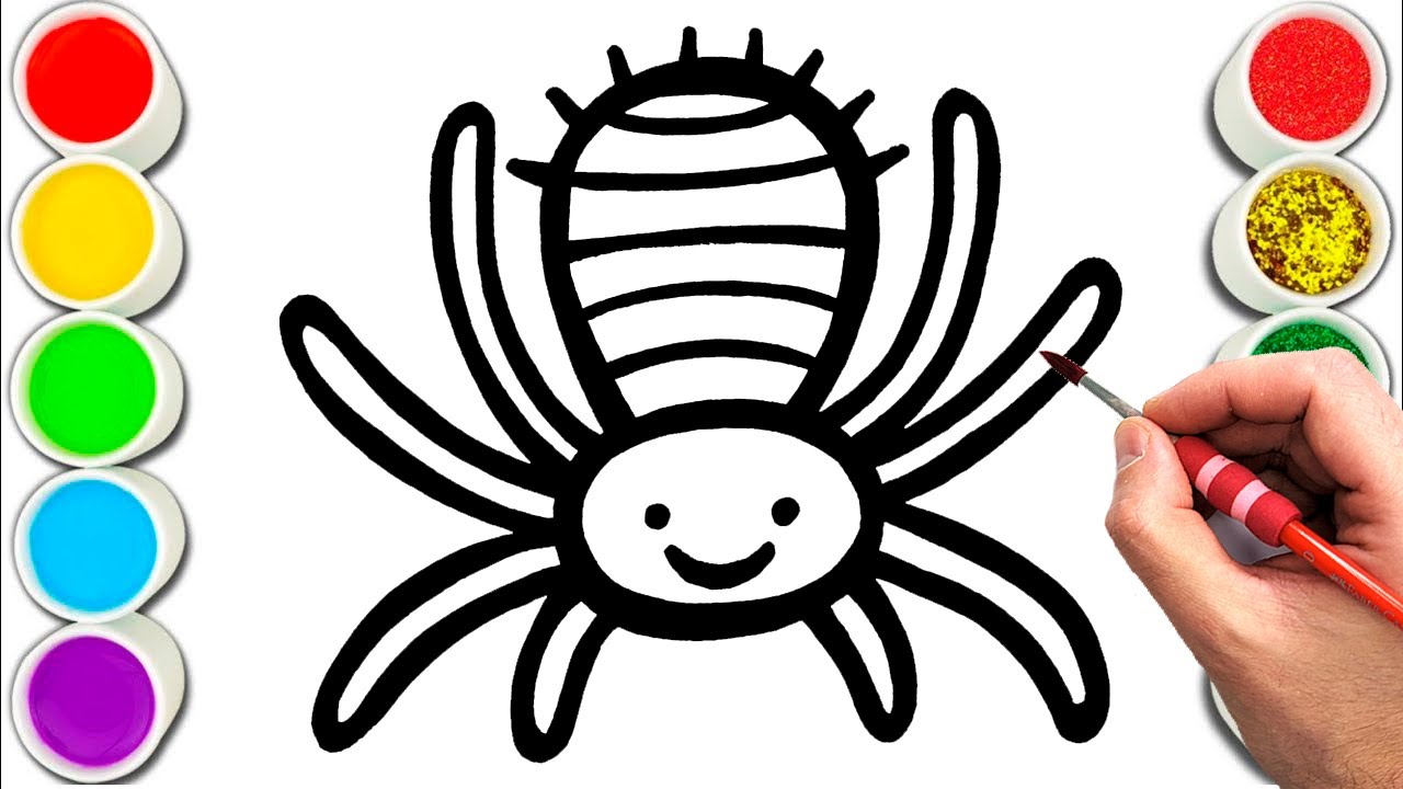 Spider Drawing, Painting & Coloring For Kids and Toddlers_ Child Art ...