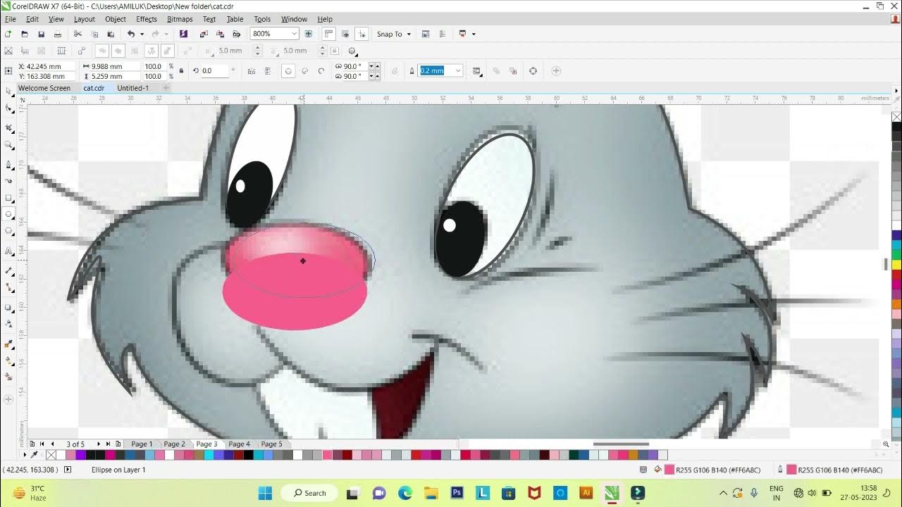 CORELDRAW How to use pen tool in coreldraw / tutorial for tracing in coreldraw #coreldraw # ...