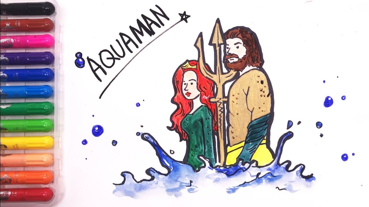 영화 아쿠아맨 ,메라 그리기 색칠하기 l How to draw AQUAMAN Mera I drawing MOVIE I ...