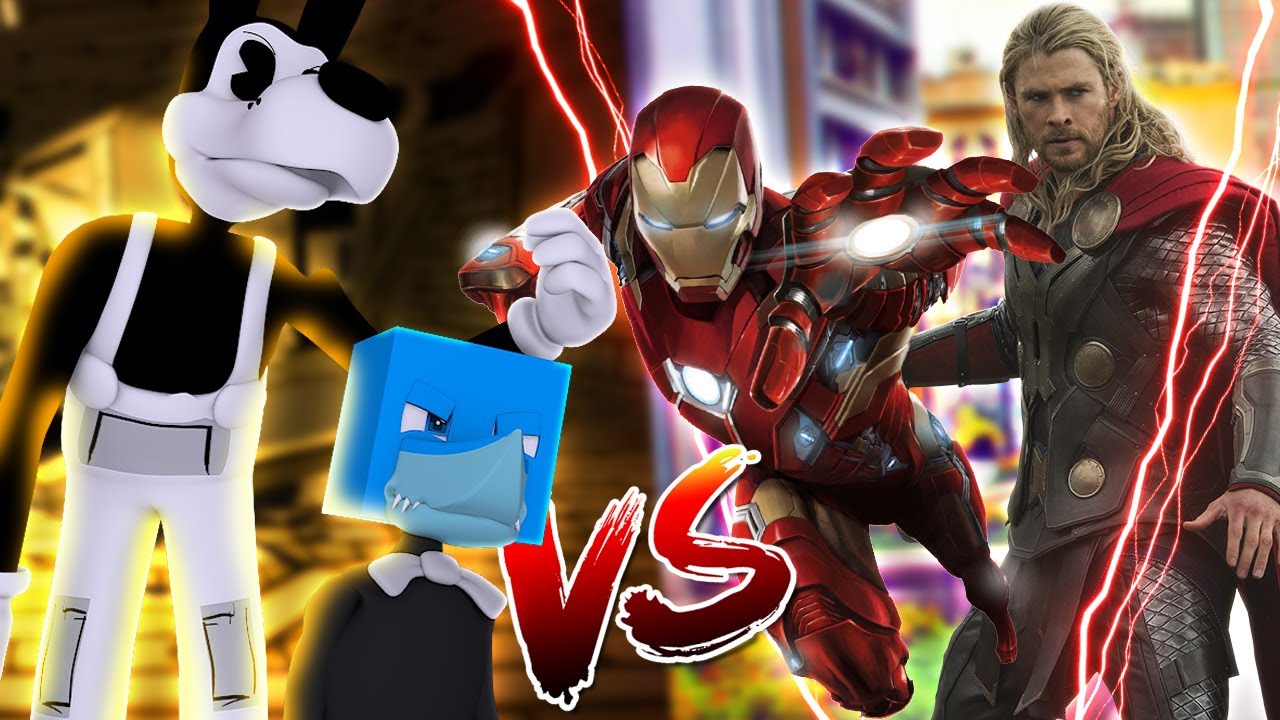 BENDY VERSUS IRON MAN - Minecraft Sharky vs Scuba Steve - YouTube