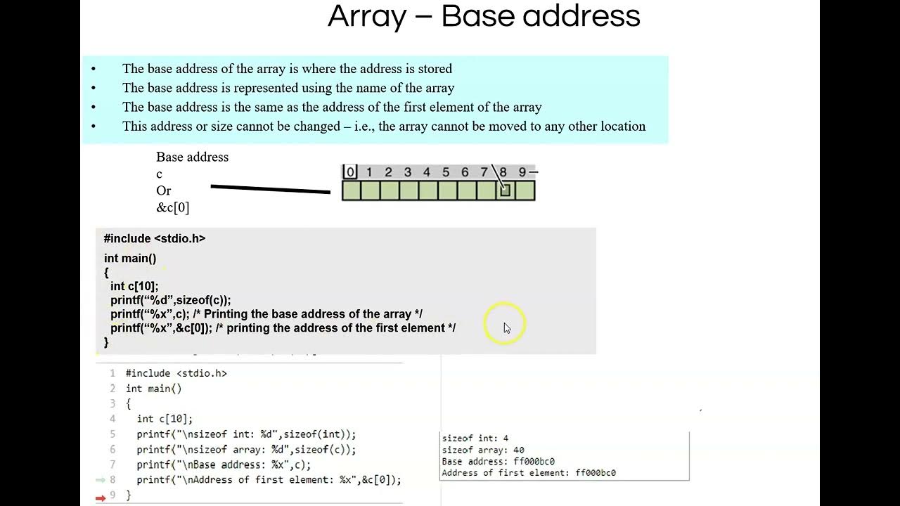 C Programming Arrays Tamil Youtube