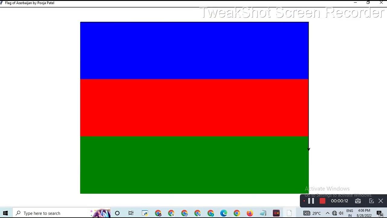 flag of Azerbaijan || Python turtle library || Python for beginners # ...
