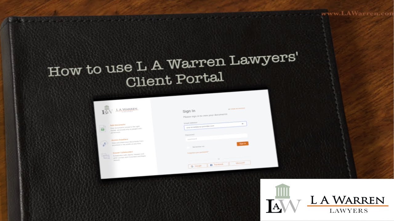 How to use L A Warren Lawyers' Client Portal (Tutorial) - YouTube