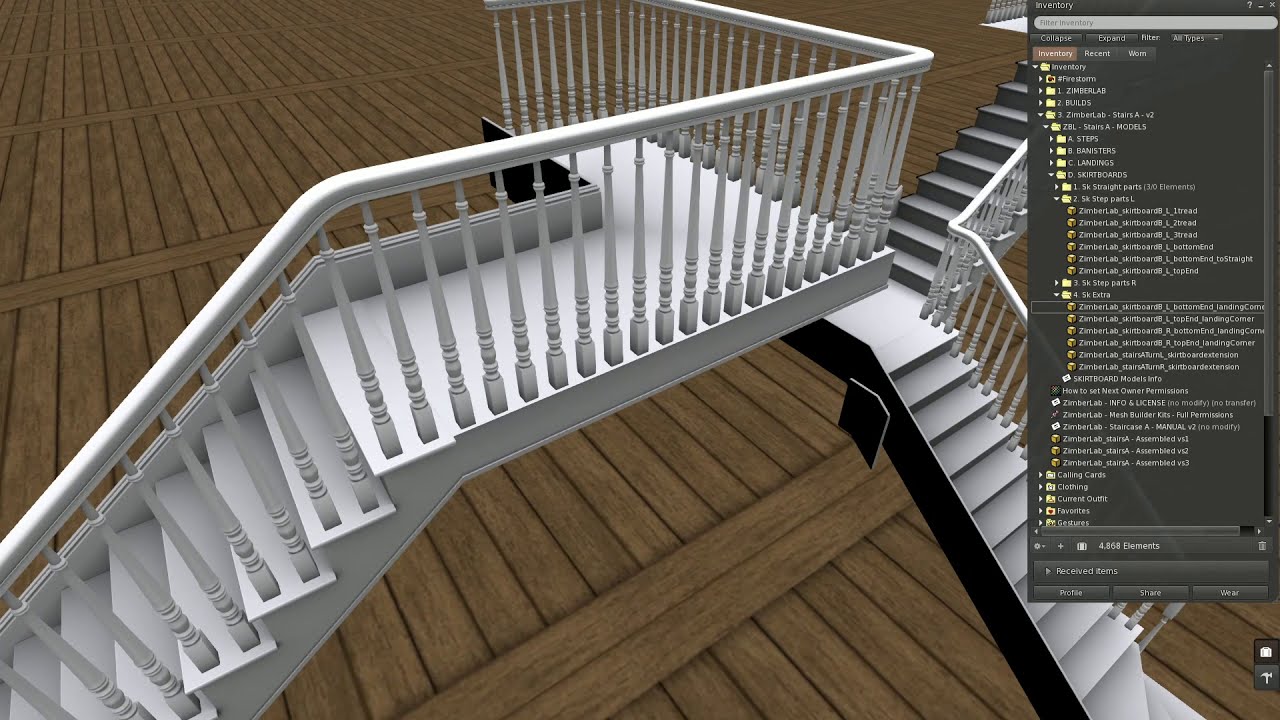 Second Life Building : ZimberLab Stairs A - Part 2 - YouTube
