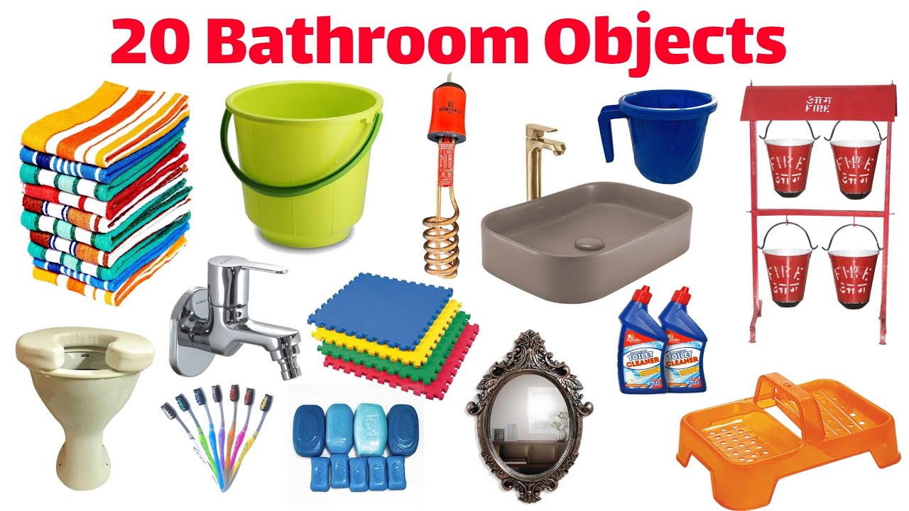 20 Bathroom Objects Names | Learn Bathroom Items in English ...