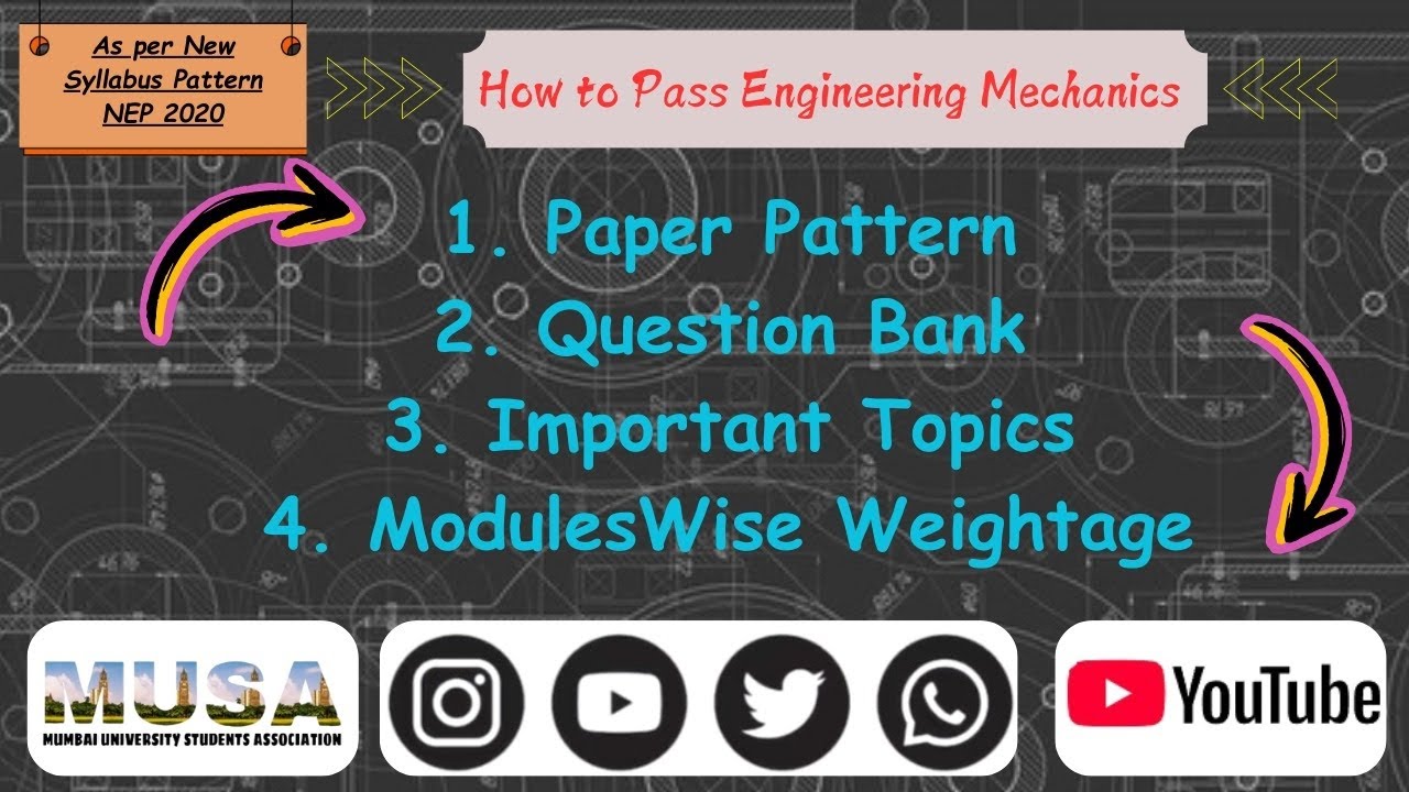 How to pass Engineering Mechanics | 100% Sureshot Important topics with marks | MUSA | Shahid ...