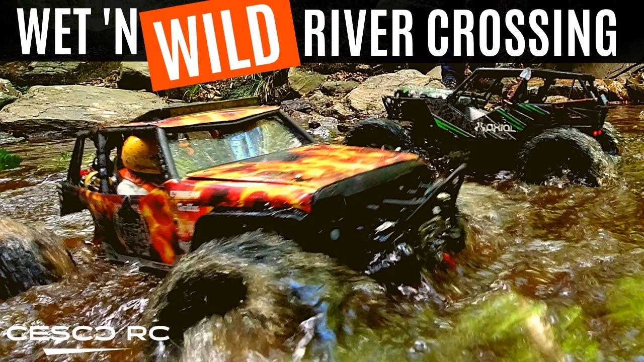 RC Truck River Crossing with two AXIAL WRAITH Rock Racer 2.2 - YouTube