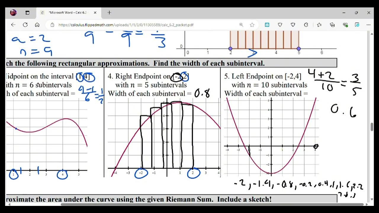 AP Calculus AB/BC 6.2 Approximating Areas with Riemann Sums | Flipped Math Practice Solutions ...