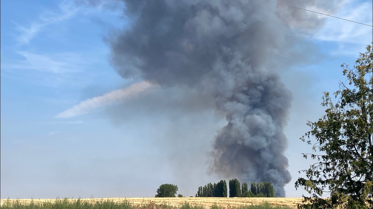 Controlled Burn Across The Field From Us - Time Lapse - YouTube