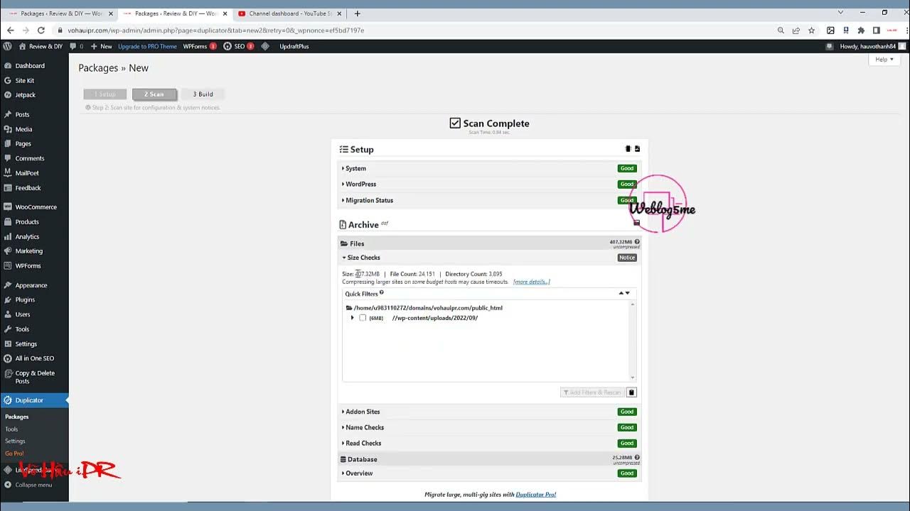 15 [Digital Marketing] How to backup website by duplicator plugin | wordpress Tutorial - YouTube