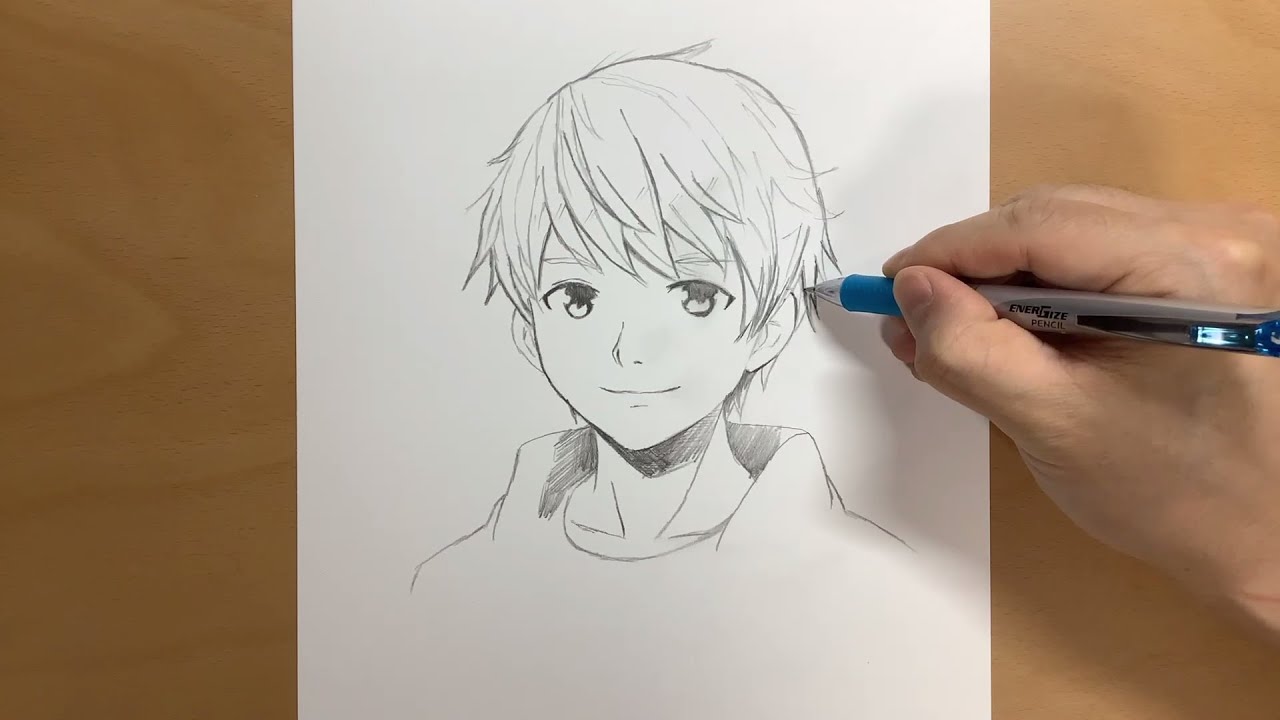 how to draw anime guy step-by-step | Easy to draw cartoon - YouTube
