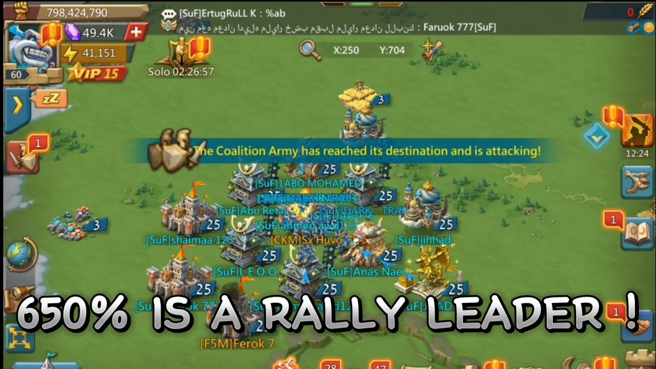 Lords Mobile - 650% STILL CAN RALLY LEAD ? BOTS GUILD DROPPED SHIELD ...