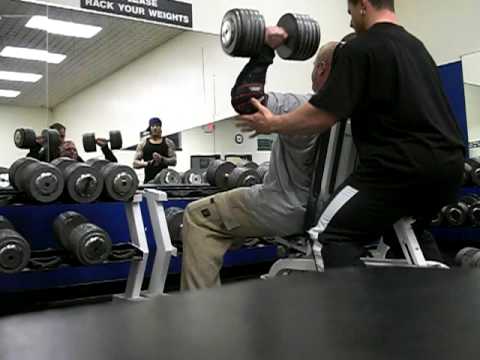 Max-OT Training, A. J. Dumbbell Shoulder Press 120x3 Plus 1 Spot - YouTube