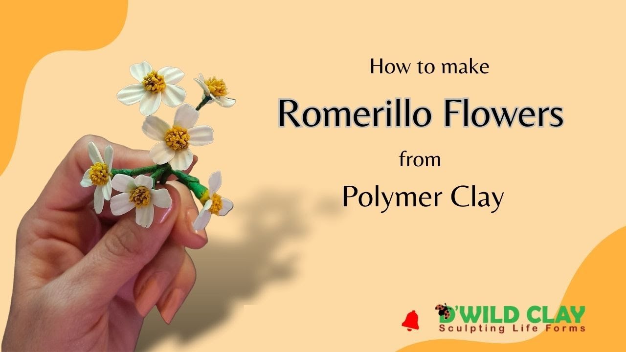 How to make Romerillo/Spanish needles Flowers from Polymer Clay ...