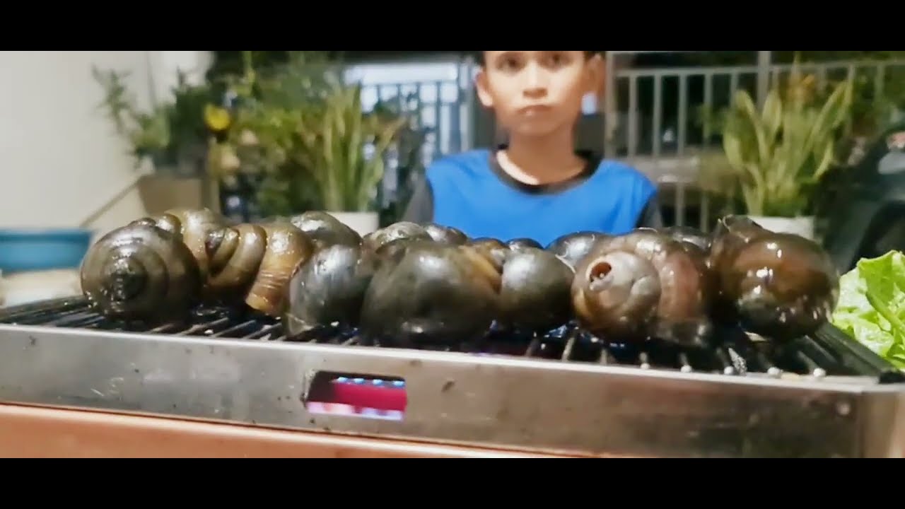 Snail grill with salad and Pepper sour sauce - ខ្យងអាំងទឹកម្រេច - Easy ...