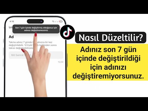TikTok'ta 7 Günden Önce İsim Değiştirme (2026) 