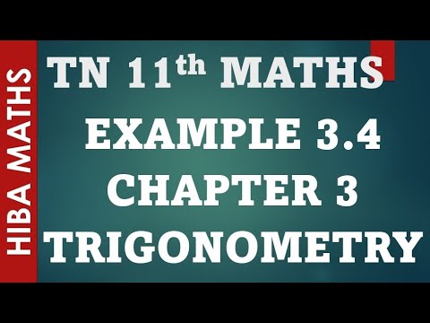 11th maths chapter 3 trigonometry example 3.4 tn syllabus hiba maths - YouTube