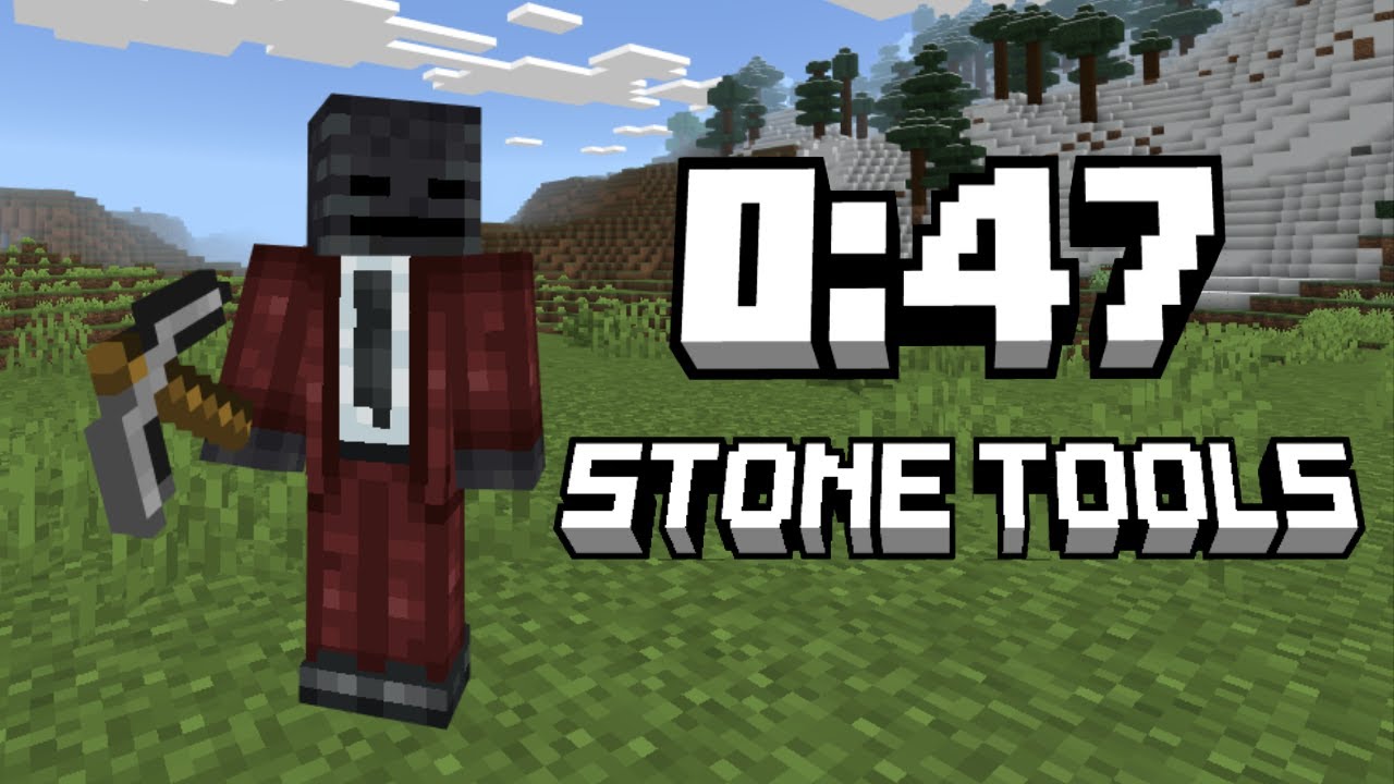 Minecraft Speedrun: Stone Tool Set Speedrun - YouTube