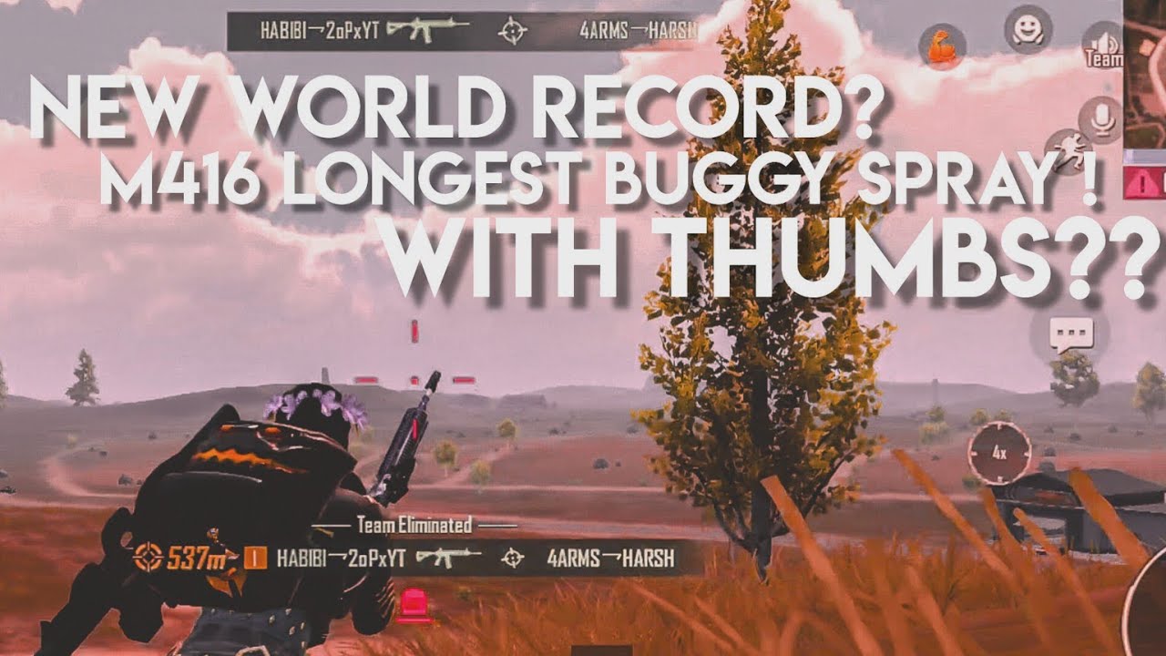 New World Record? M416 Longest Buggy Spray with Thumbs ( Two finger ...