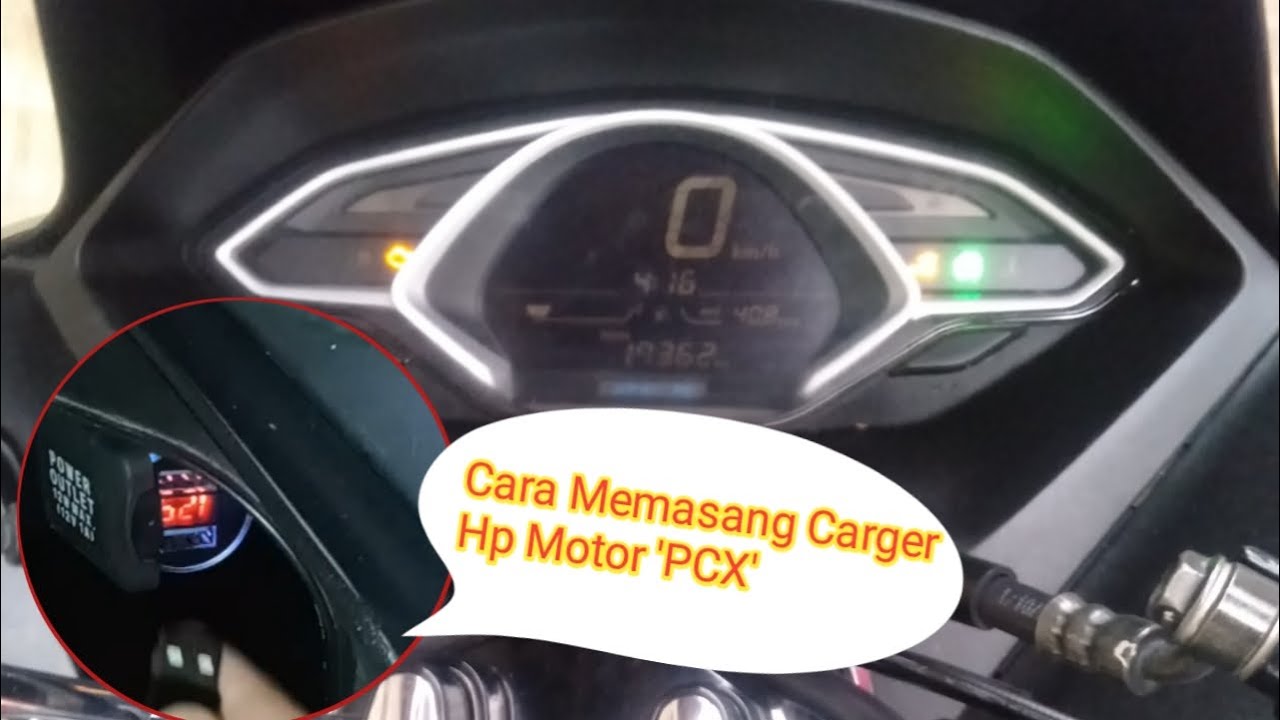 Cara pasang charger hp di motor PCX | pasang casan hp di motor - YouTube